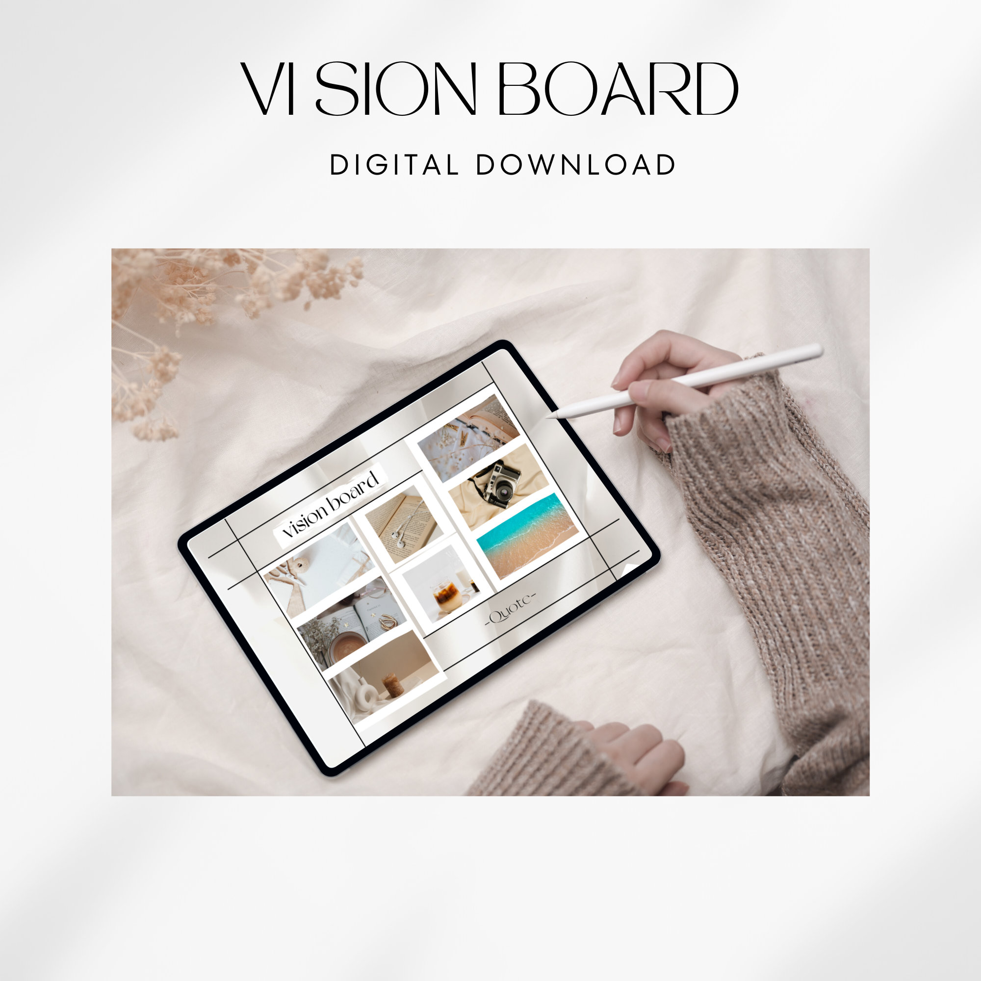 Digital Vision Board Canva Template, Vision Board Template, Vision ...