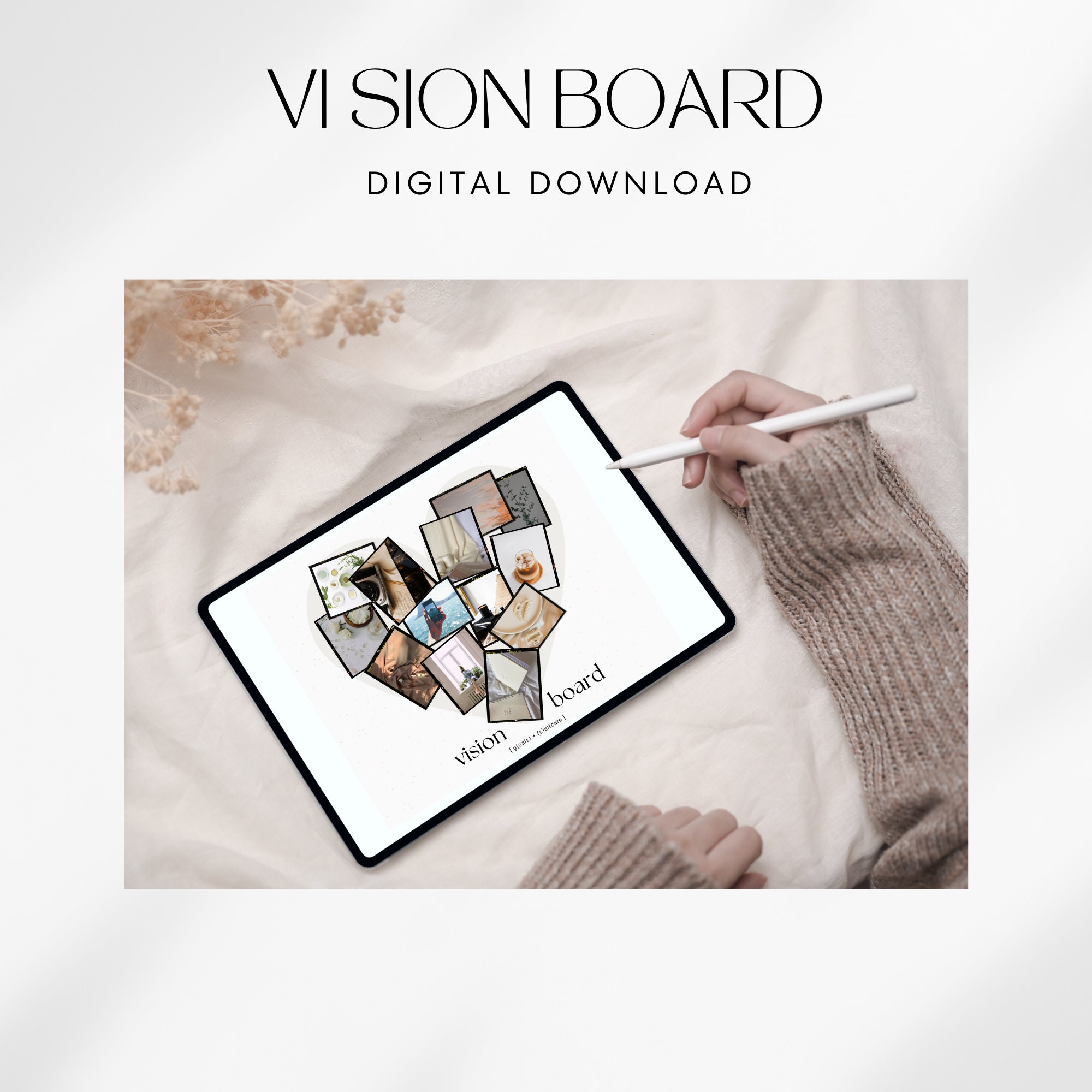Digital Vision Board, Vision Board Template, Vision Board Canva ...