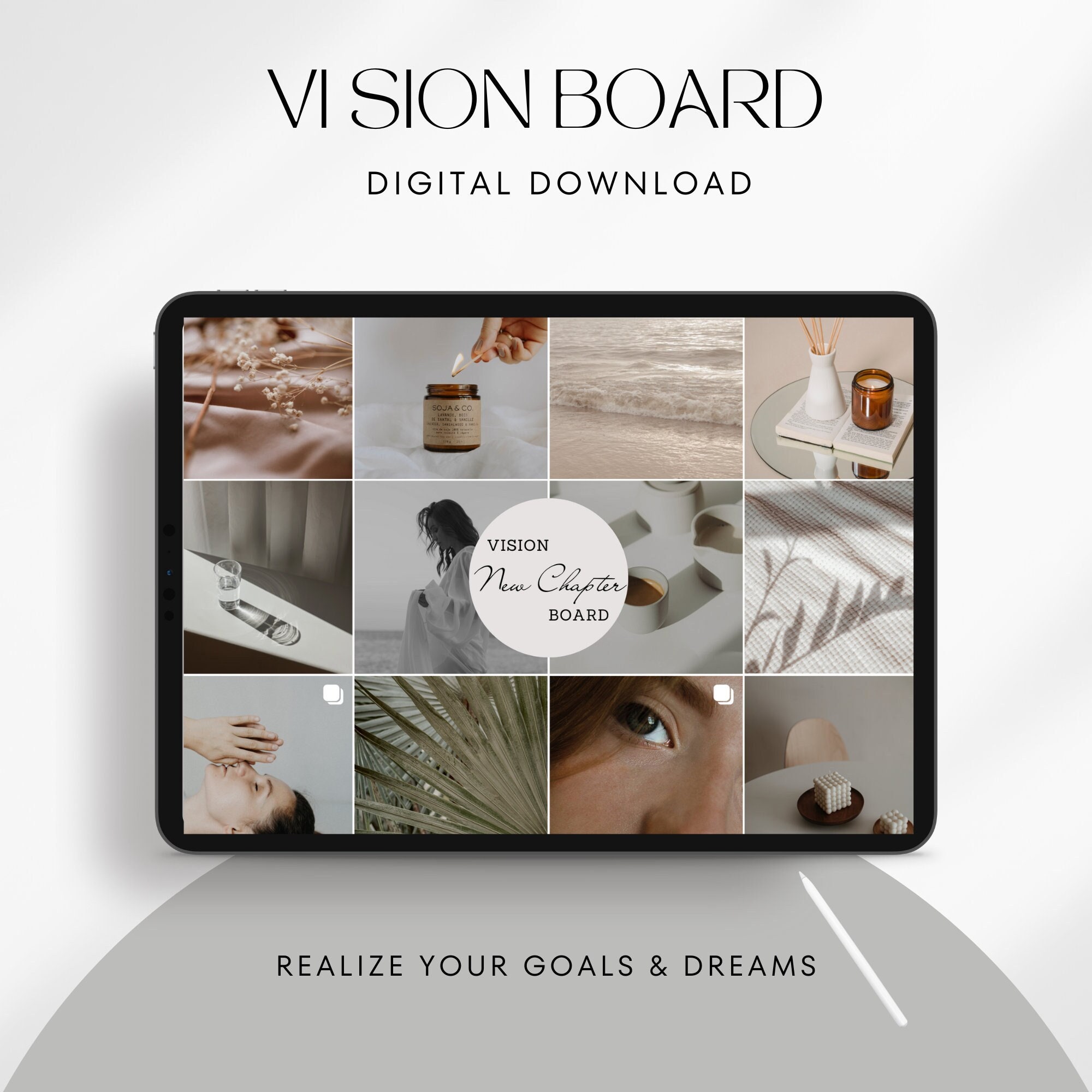 Digital Vision Board Canva Template, Vision Board Template, Vision ...
