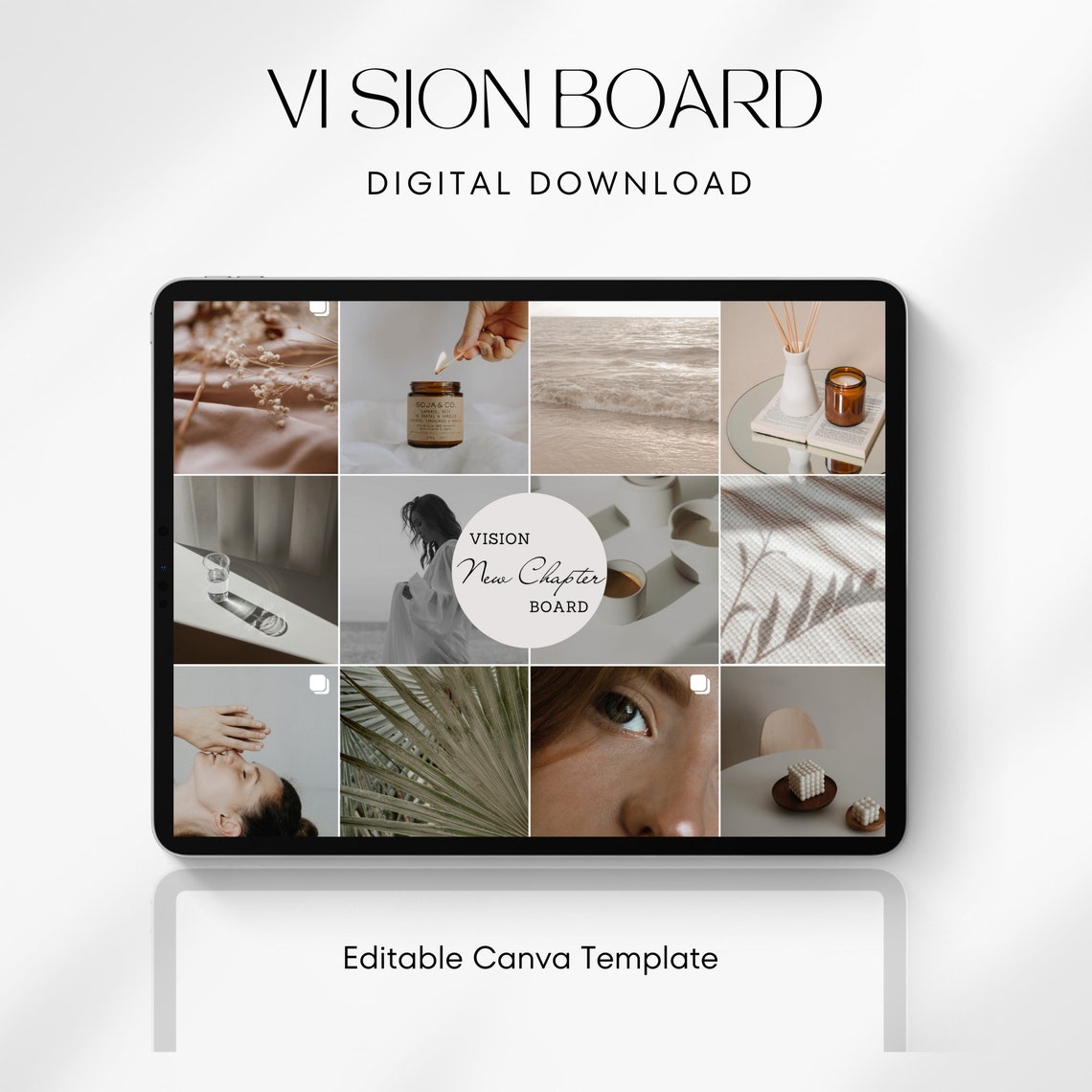Digital Vision Board Canva Template, Vision Board Template, Vision ...