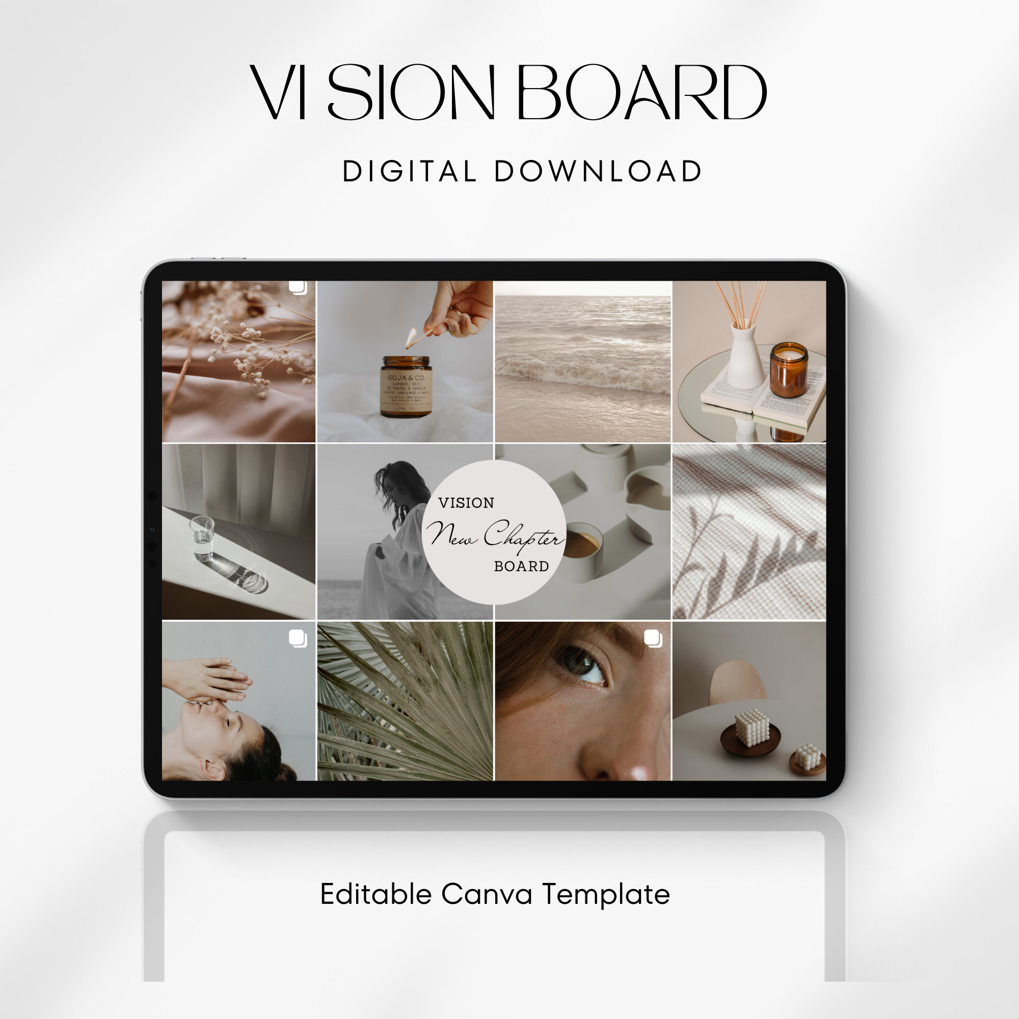 Digital Vision Board Canva Template, Vision Board Template, Vision ...