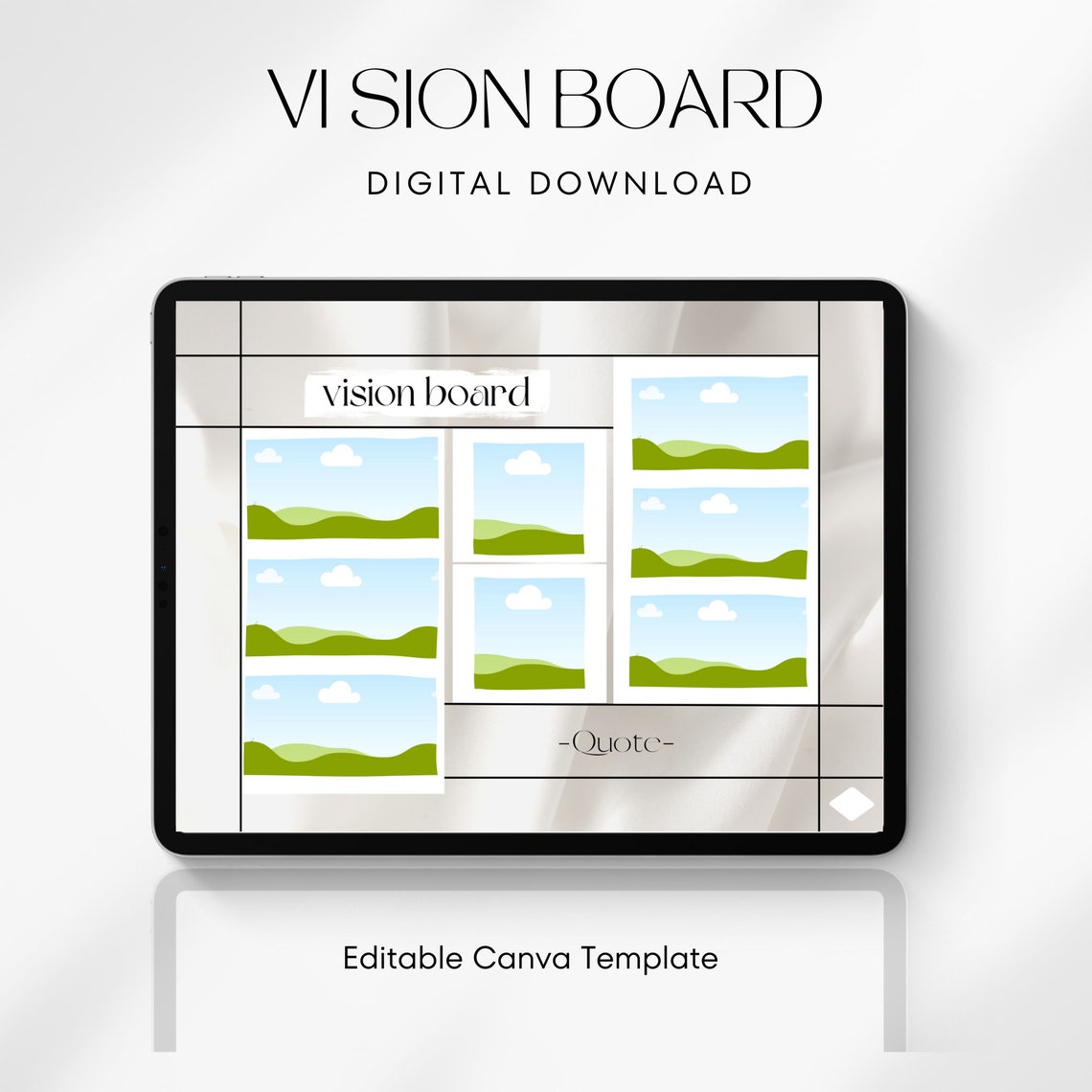 Digital Vision Board Canva Template, Vision Board Template, Vision ...
