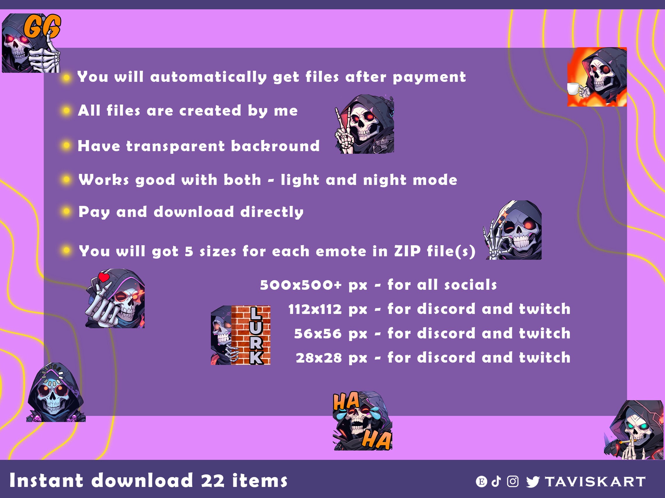 Animated Skull Emotes: Death, Raid, Lurk - Twitch, Discord, Youtube ...