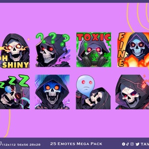 Twitch Emotes, Twitch Sub Emotes, Discord Emotes, Death Emotes, Skull ...