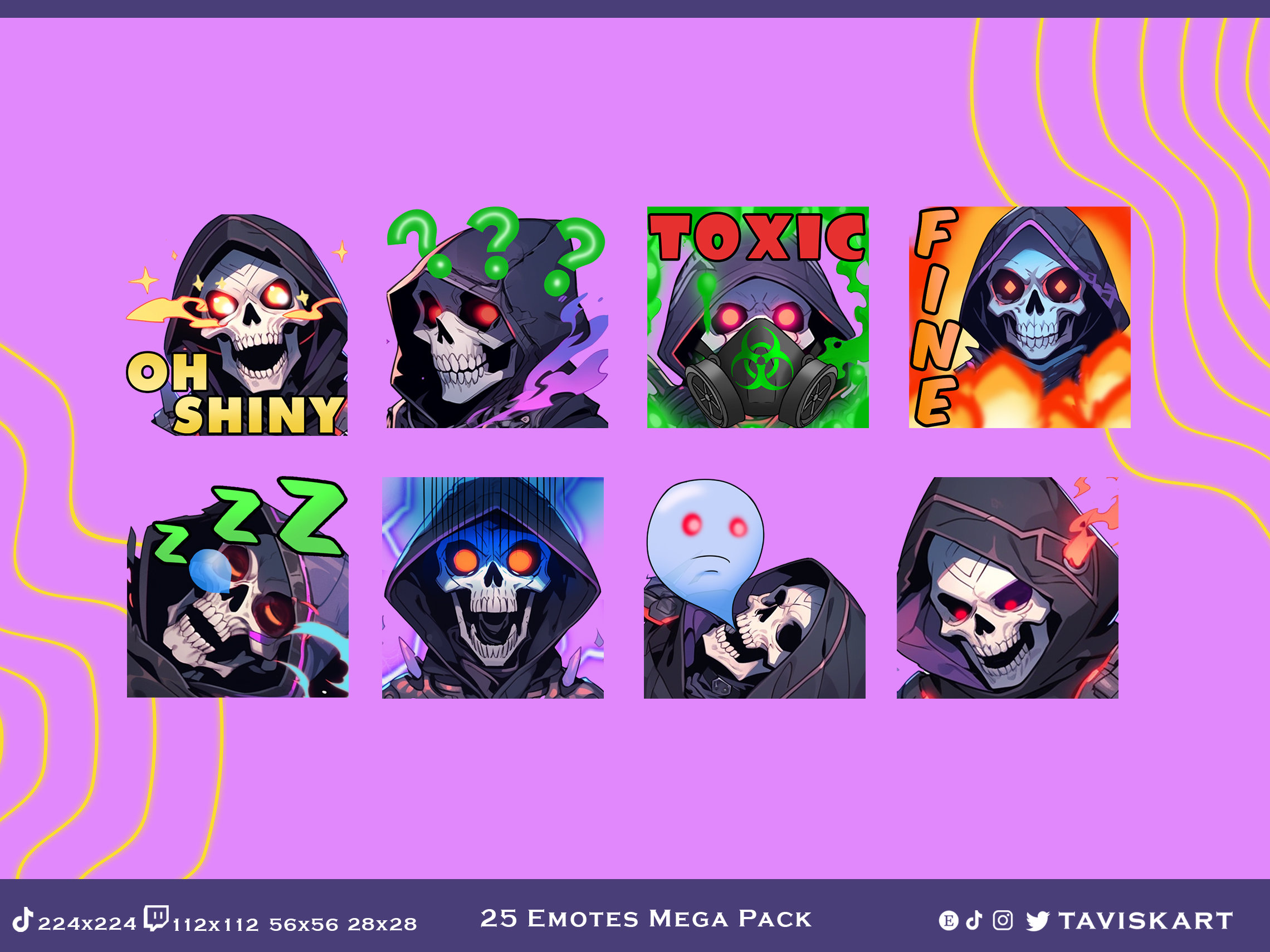 Twitch Emotes, Twitch Sub Emotes, Discord Emotes, Death Emotes, Skull ...