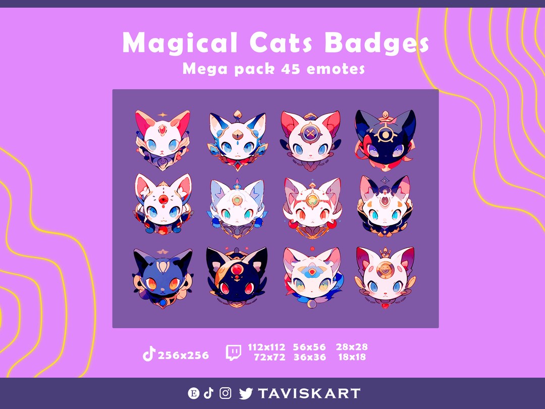 Magic Cat Kitten Sub Badges: Twitch Bit Badges (digital File) - Etsy