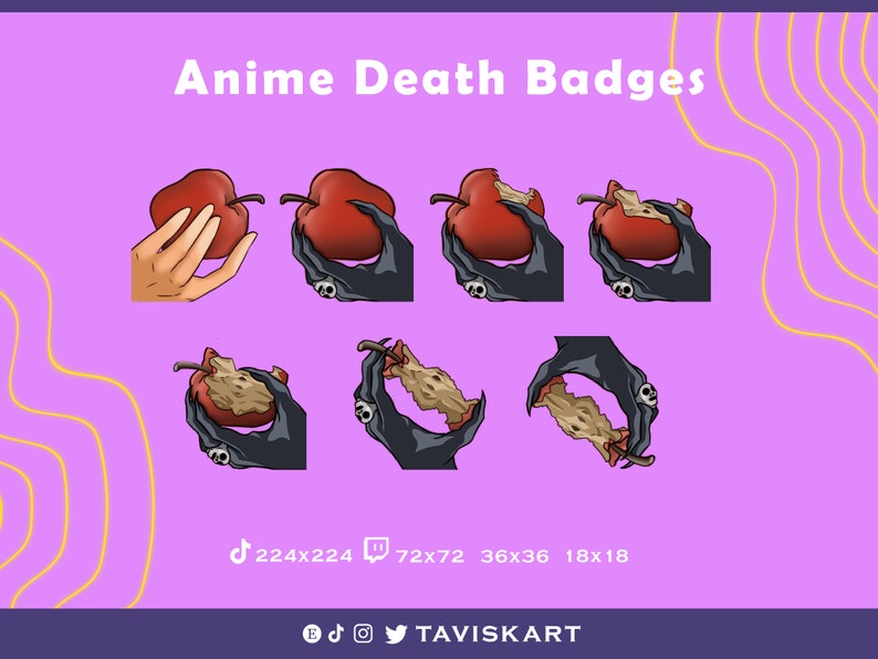 Death Anime Sub Badges for Twitch/youtube/discord | Bit Badges | Twitch ...