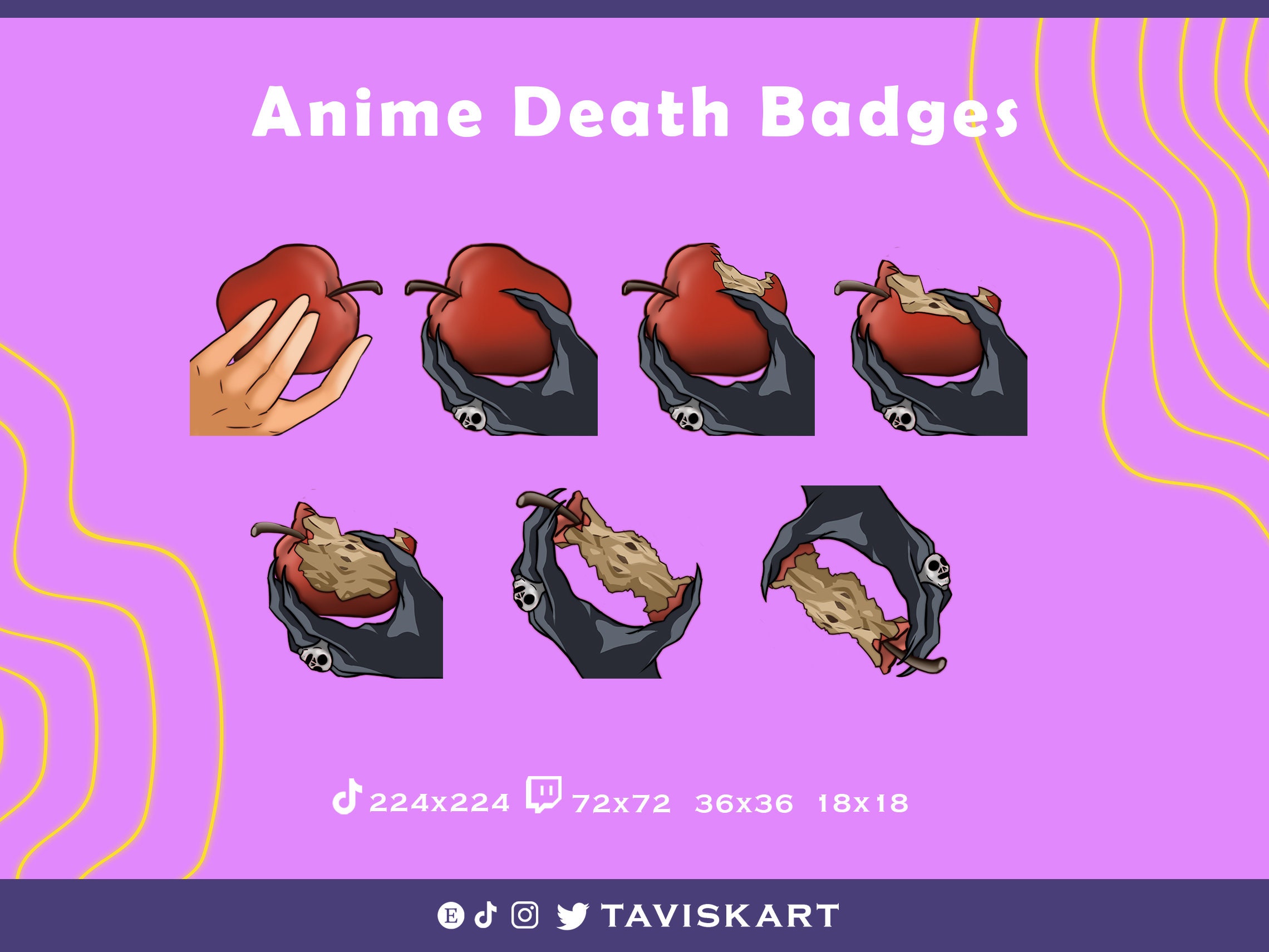 Death Anime Sub Badges for Twitch/youtube/discord | Bit Badges | Twitch ...