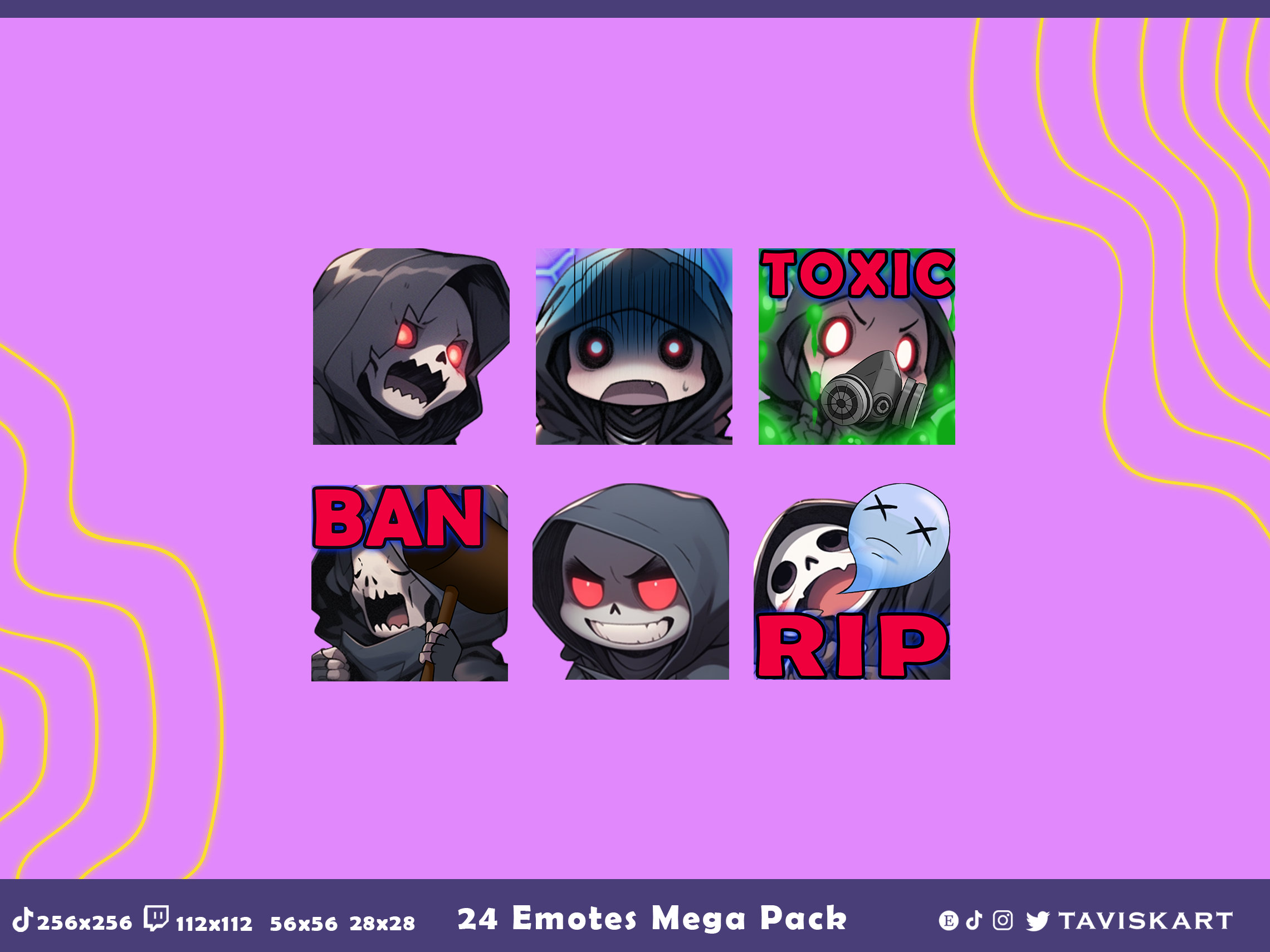 Shinigami Emotes, Twitch Emotes, Discord Emotes, Reaper Emotes, Chibi ...