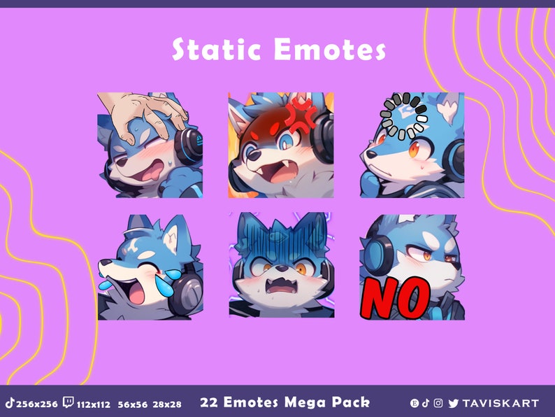 Twitch Emotes, Discord Emotes, Animated Emotes, Streamer Wolf Emotes ...