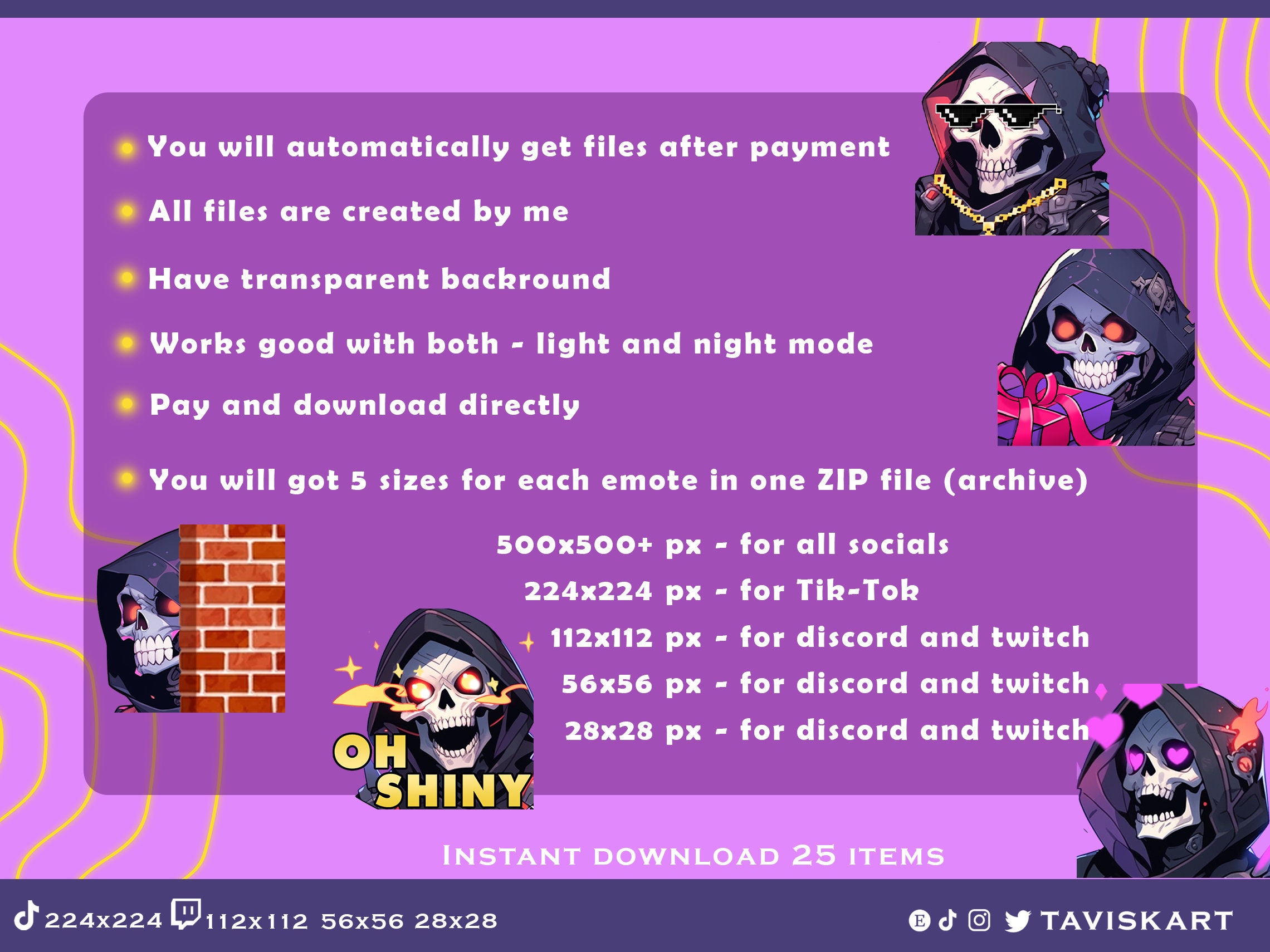 Twitch Emotes, Twitch Sub Emotes, Discord Emotes, Death Emotes, Skull ...