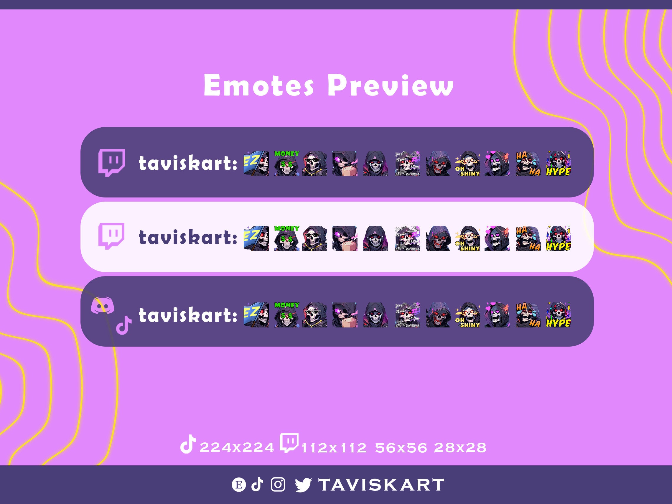 Twitch Emotes, Twitch Sub Emotes, Discord Emotes, Death Emotes, Skull ...