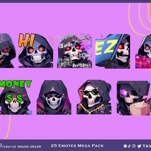 Twitch Emotes, Twitch Sub Emotes, Discord Emotes, Death Emotes, Skull ...