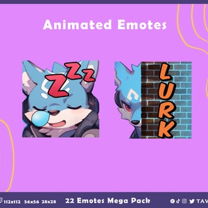 Animated Chibi Wolf Emotes, Streamer Graphics (digital File) - Etsy