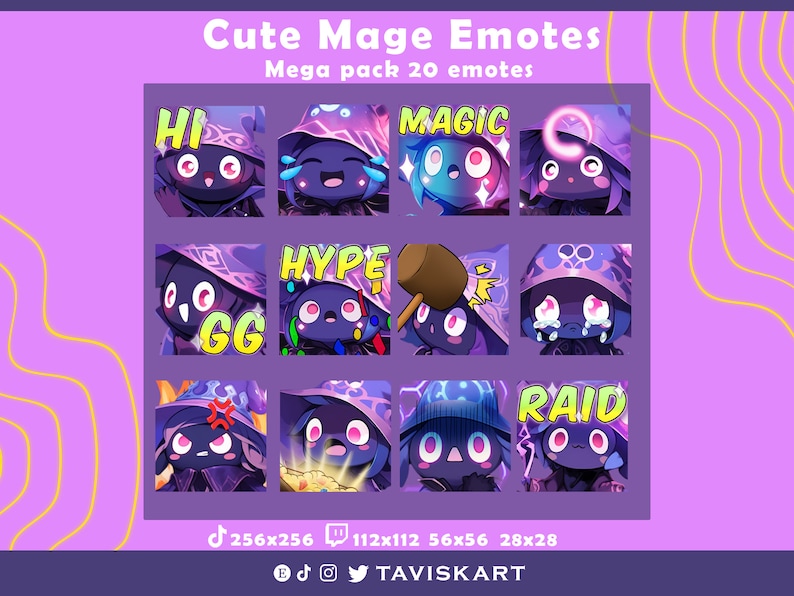 Mage Emotes, Twitch Emotes, Text Emotes, Wizard Emotes, Magic Twitch ...