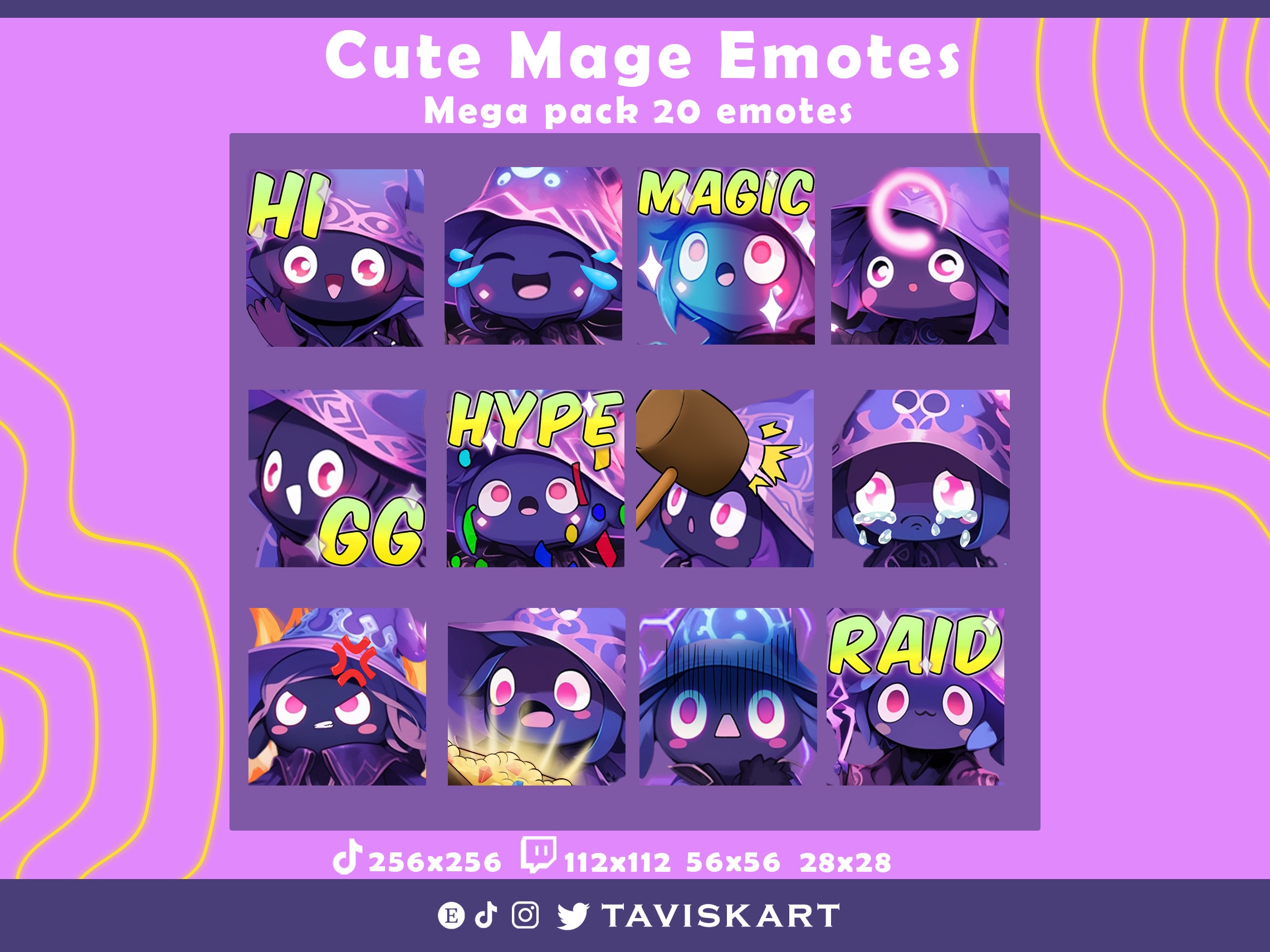 Mage Emotes, Twitch Emotes, Text Emotes, Wizard Emotes, Magic Twitch ...