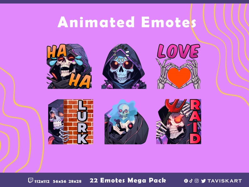 Animated Skull Emotes: Death, Raid, Lurk - Twitch, Discord, Youtube ...