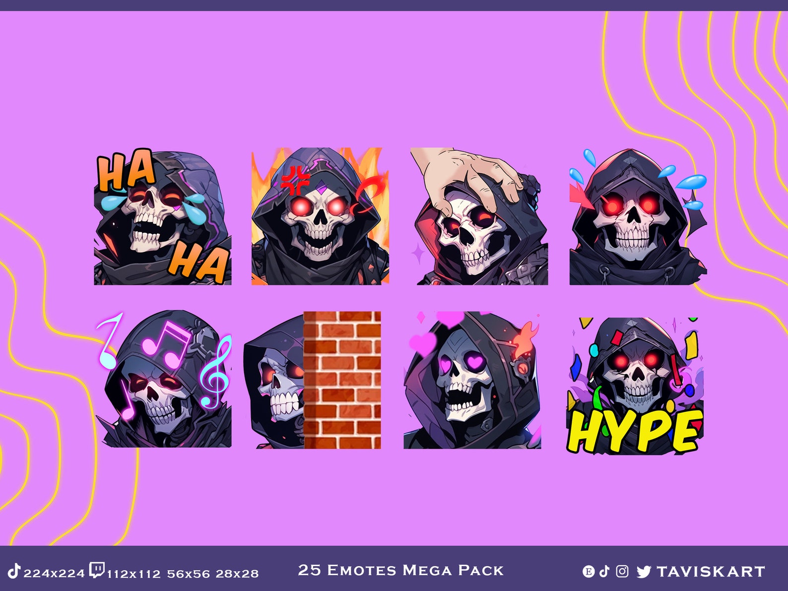 Twitch Emotes, Twitch Sub Emotes, Discord Emotes, Death Emotes, Skull ...
