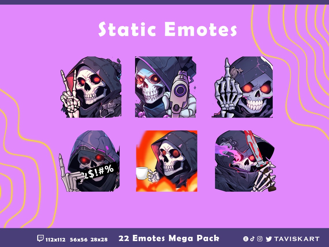 Animated Emotes, Twitch Emotes, Discord Emotes, Death Emotes, Skull ...