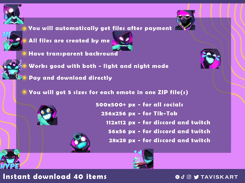 Neon Mask Emotes: 40 Twitch/discord/tiktok Emotes (digital File) - Etsy