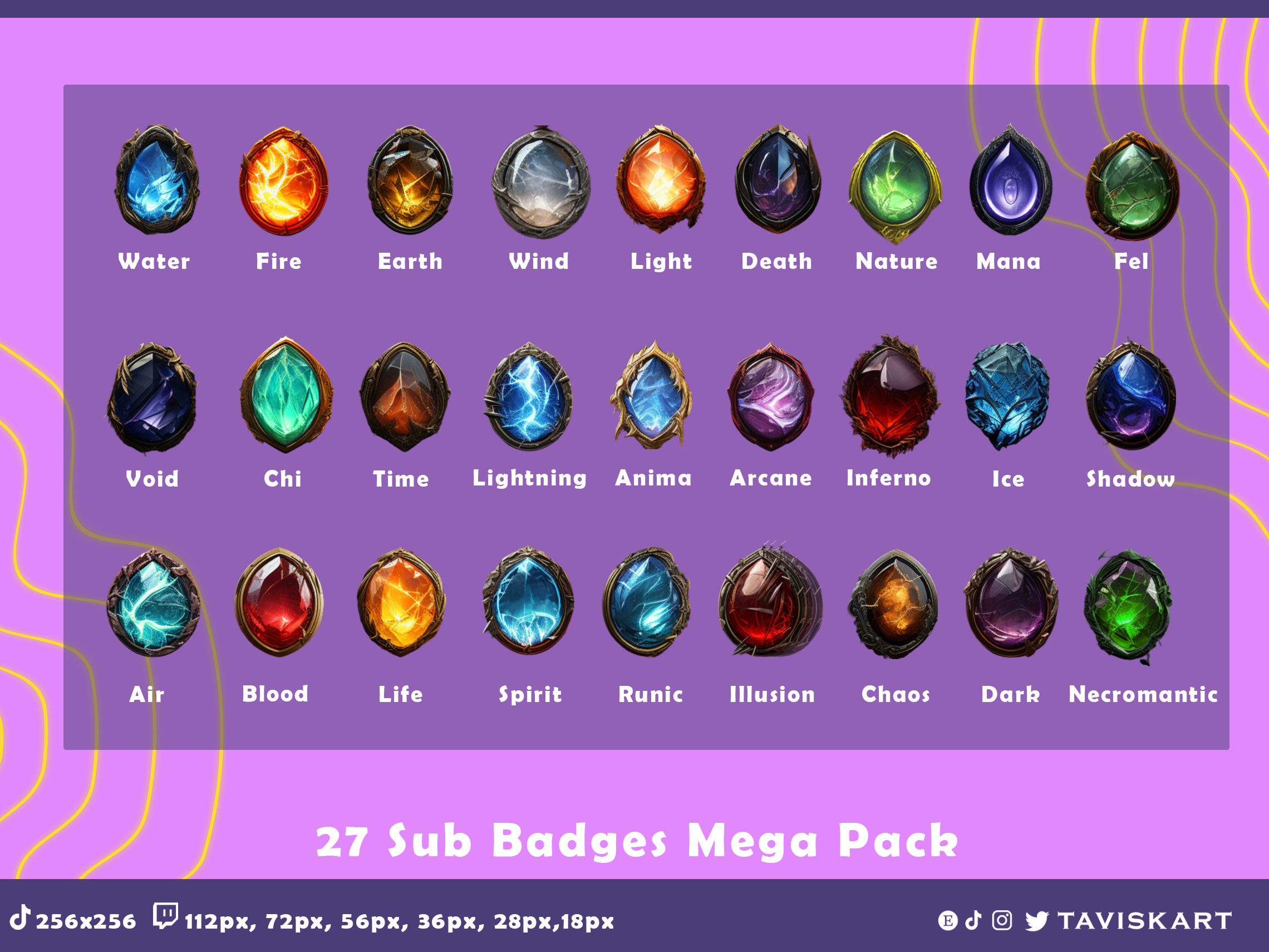 Magical Gems Twitch Sub Badges, Twitch Badge, Twitch Bit Badge, Twitch ...