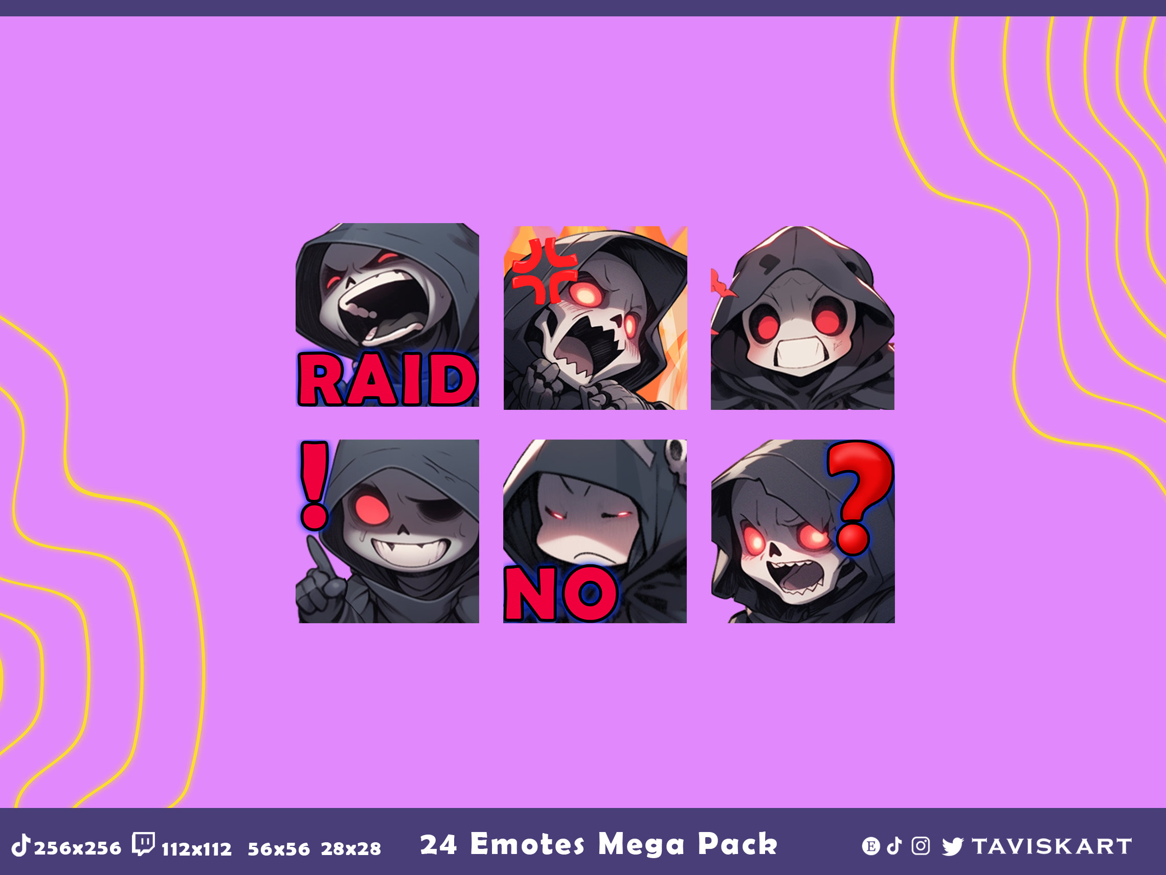 Shinigami Emotes, Twitch Emotes, Discord Emotes, Reaper Emotes, Chibi ...