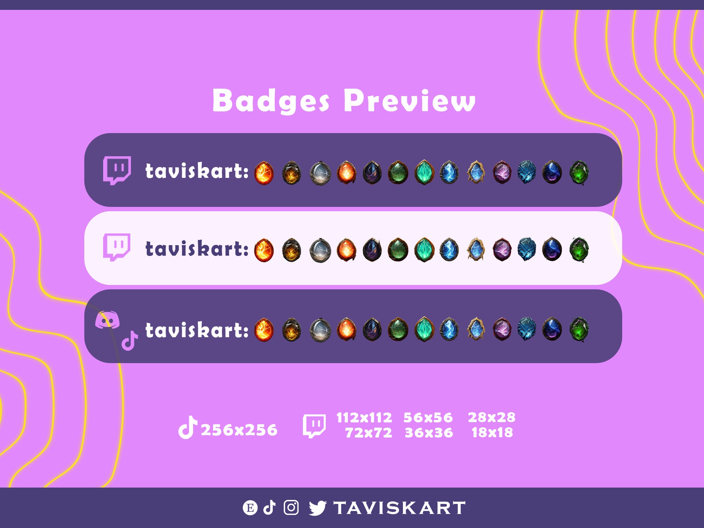Magical Gems Twitch Sub Badges, Twitch Badge, Twitch Bit Badge, Twitch ...