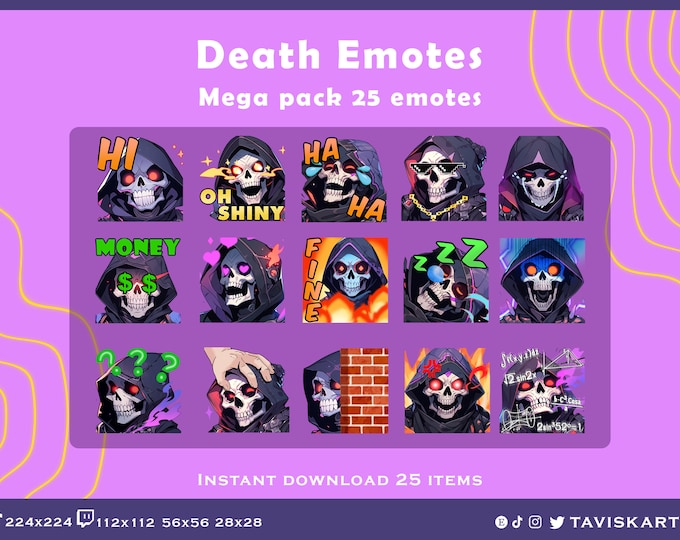 Twitch Emotes, Twitch Sub Emotes, Discord Emotes, Death Emotes, Skull ...