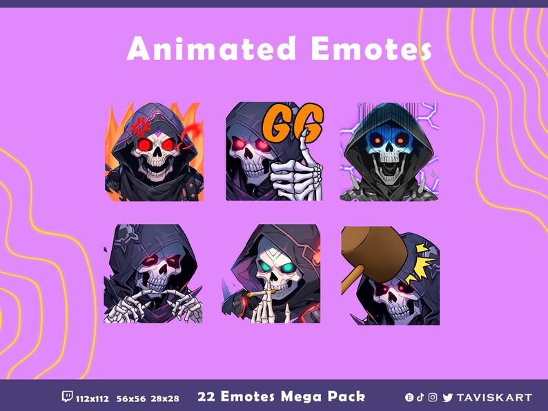 Animated Skull Emotes: Death, Raid, Lurk - Twitch, Discord, Youtube ...