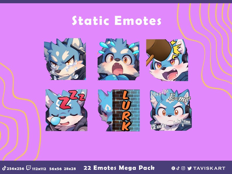Twitch Emotes, Discord Emotes, Animated Emotes, Streamer Wolf Emotes ...