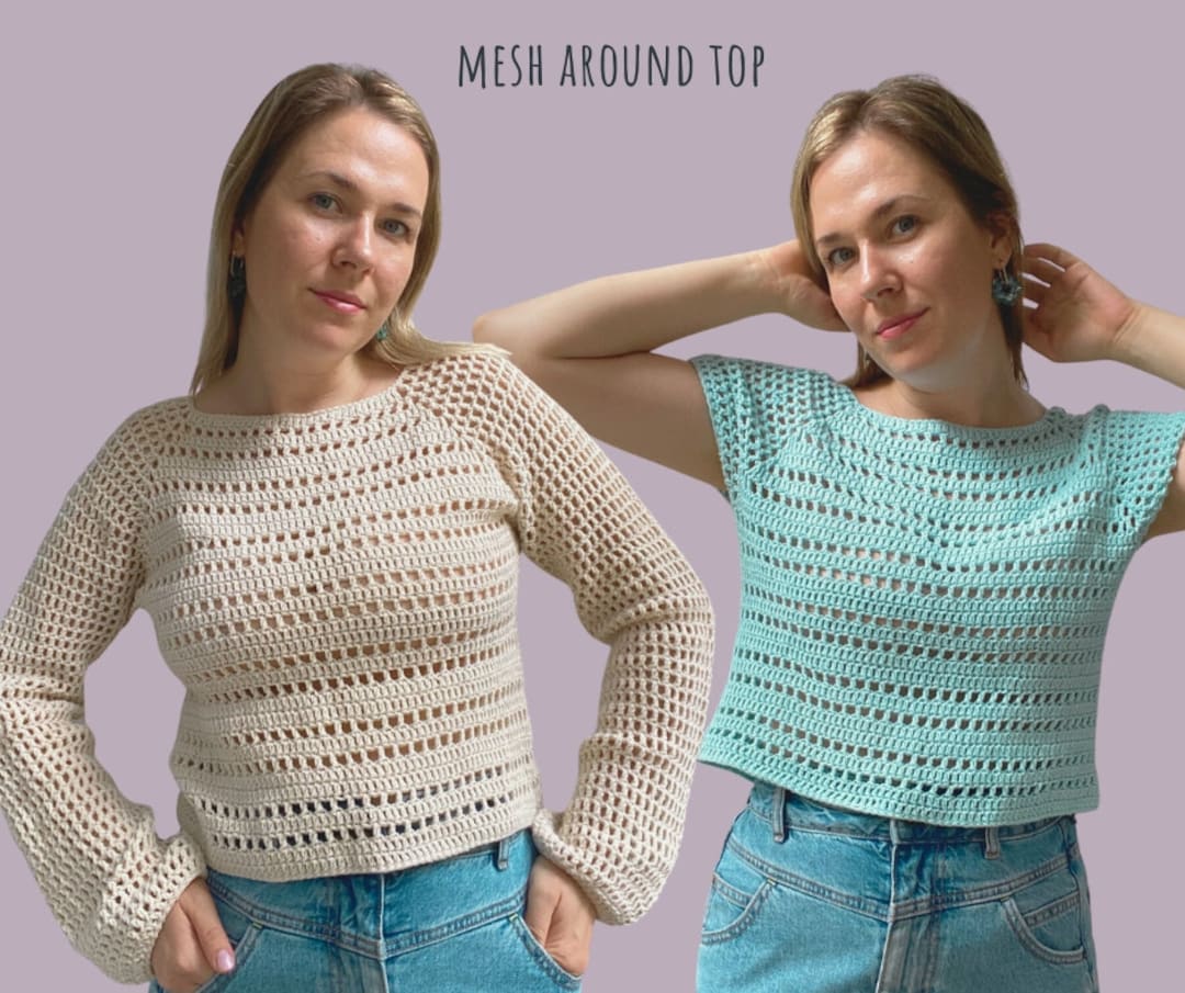 Mesh Top Crochet Digital Crochet Pattern Mesh Around Crochet Top ...