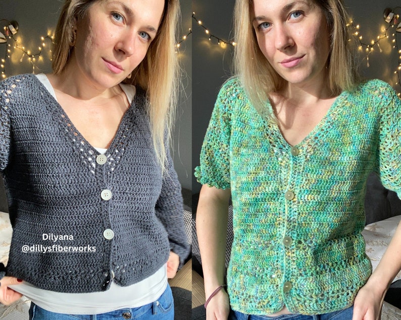 Mesh Cardigan Crochet Digital Crochet Pattern MIX MESH Crochet Cardigan ...