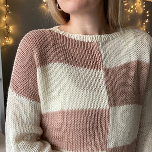 Checkered Sweater on Addi / Sentro Circular Knitting Machine - Etsy