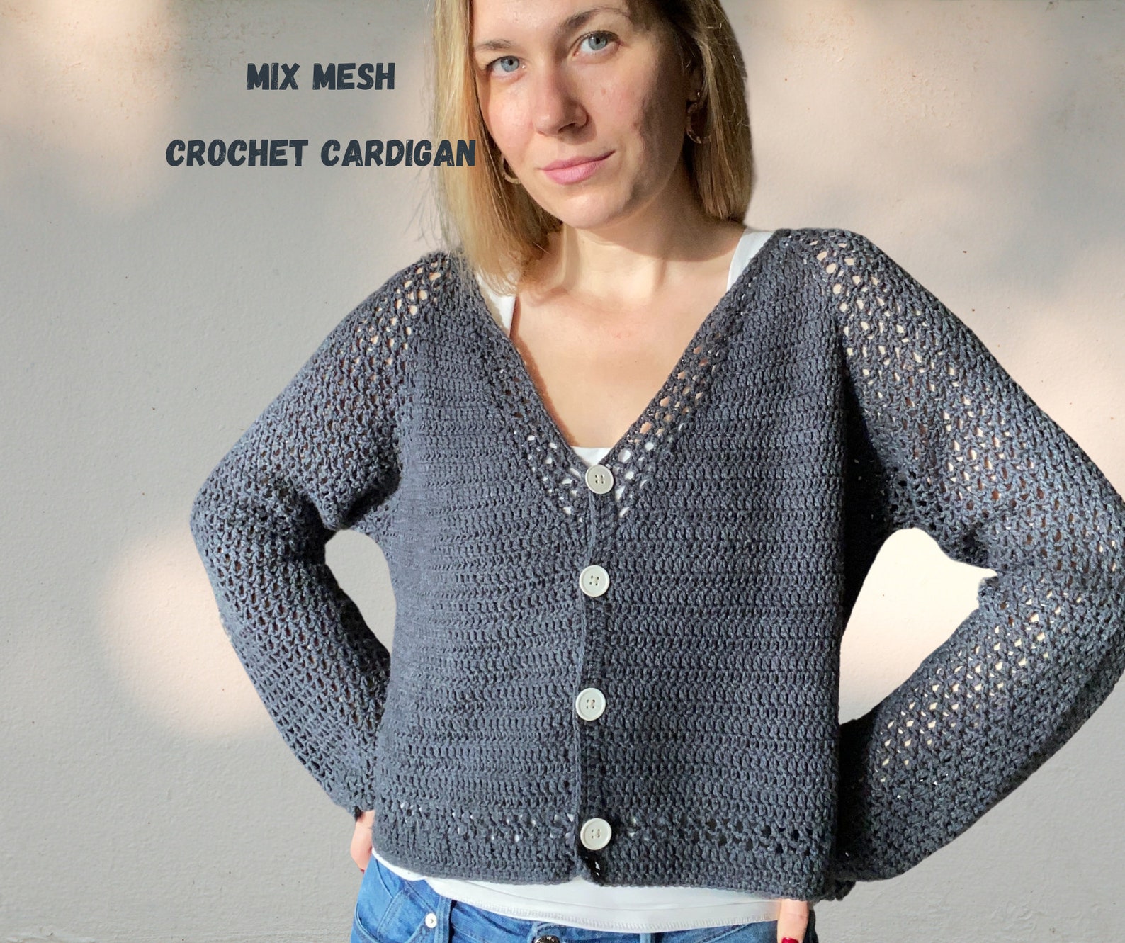 Mesh Cardigan Crochet * Digital Crochet Pattern * MIX MESH Crochet ...