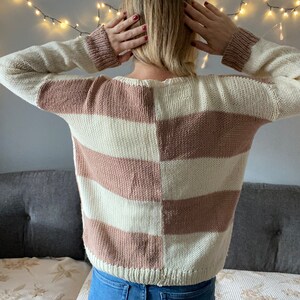 Checkered Sweater on Addi / Sentro Circular Knitting Machine - Etsy