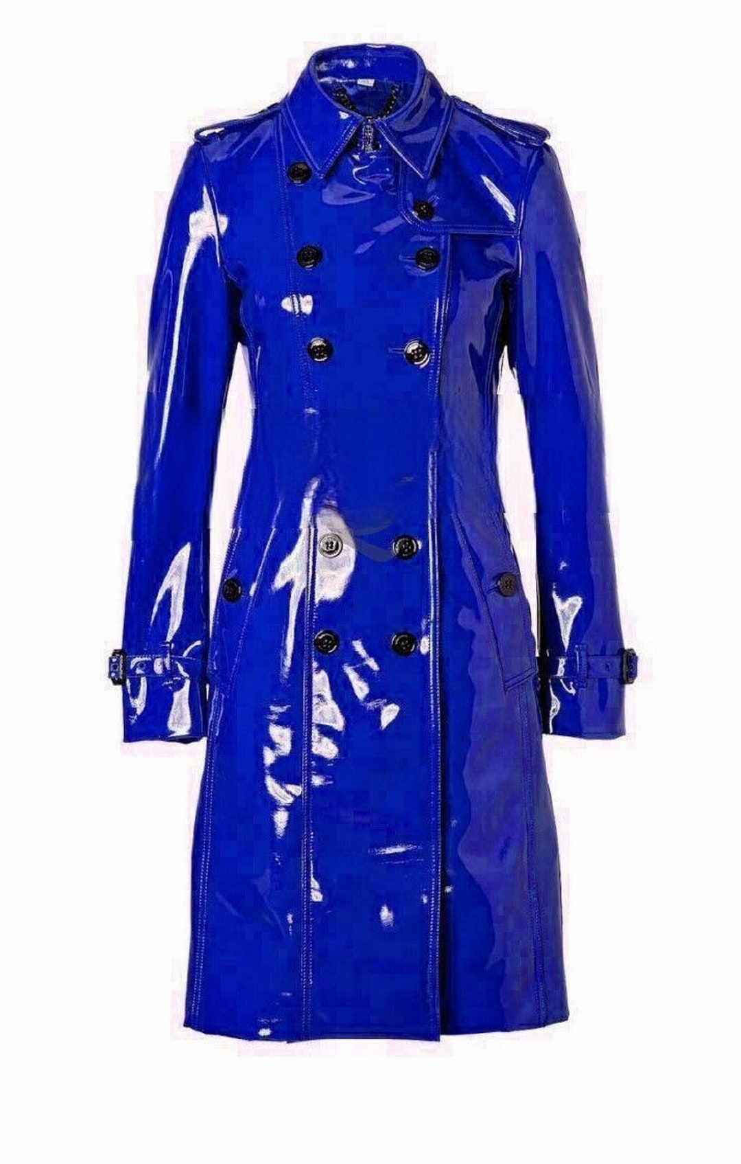 Blue PVC Vinyl Women's Trench Coat Best Gift for Her - Etsy