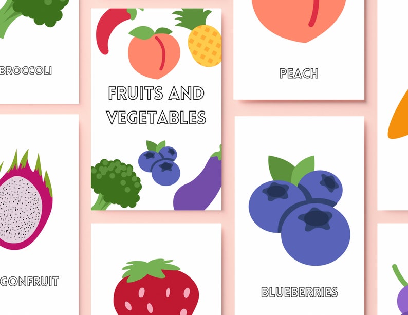 Flashcards for Toddlers Fruit and Vegetable Flashcards Himeschooling ...