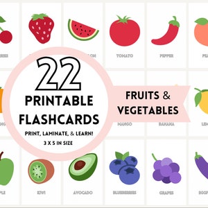 Flashcards for Toddlers Fruit and Vegetable Flashcards Himeschooling ...