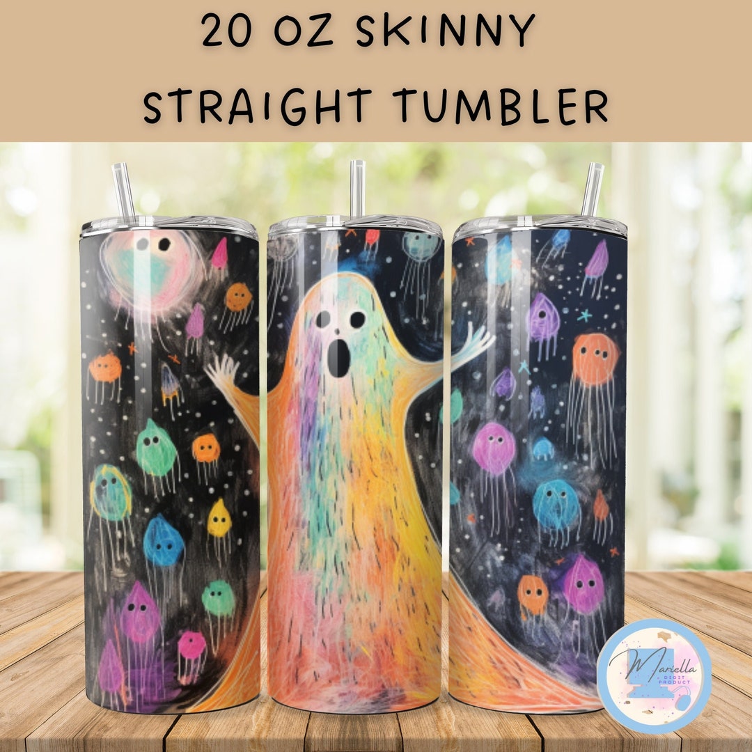 Whimsical Ghost Halloween Tumbler, Halloween Design 20 Oz Skinny ...