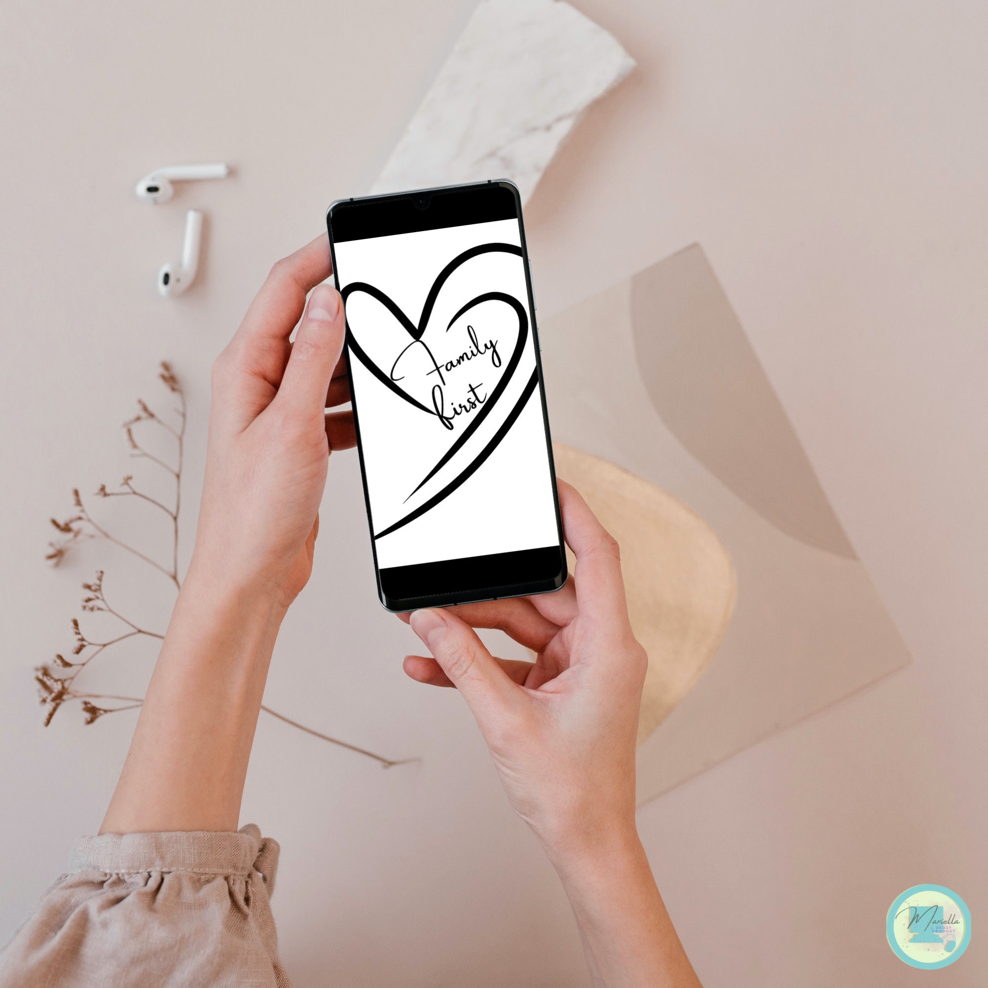 Family First Gift Svg Heart Printable Png Mom Dad Heart Gift Tag Mom ...