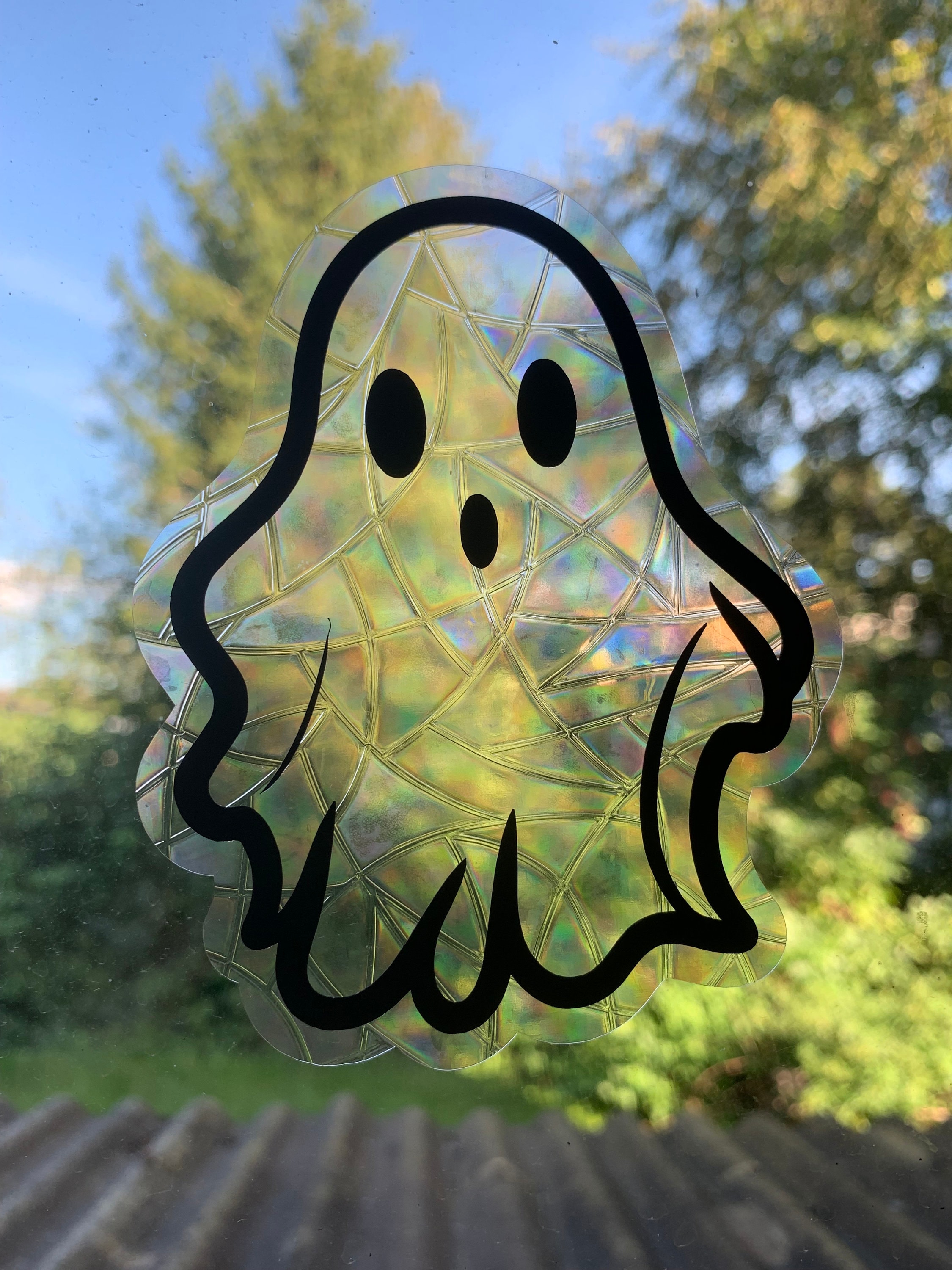 Ghost Window Sticker With Rainbow Effect Suncatcher - Etsy