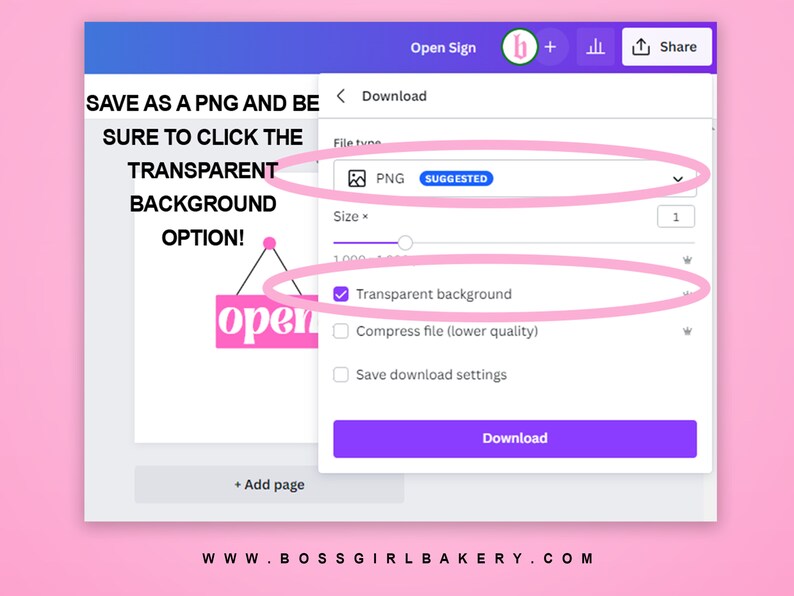 Canva Editable Template Open Sign PNG Social Media - Etsy