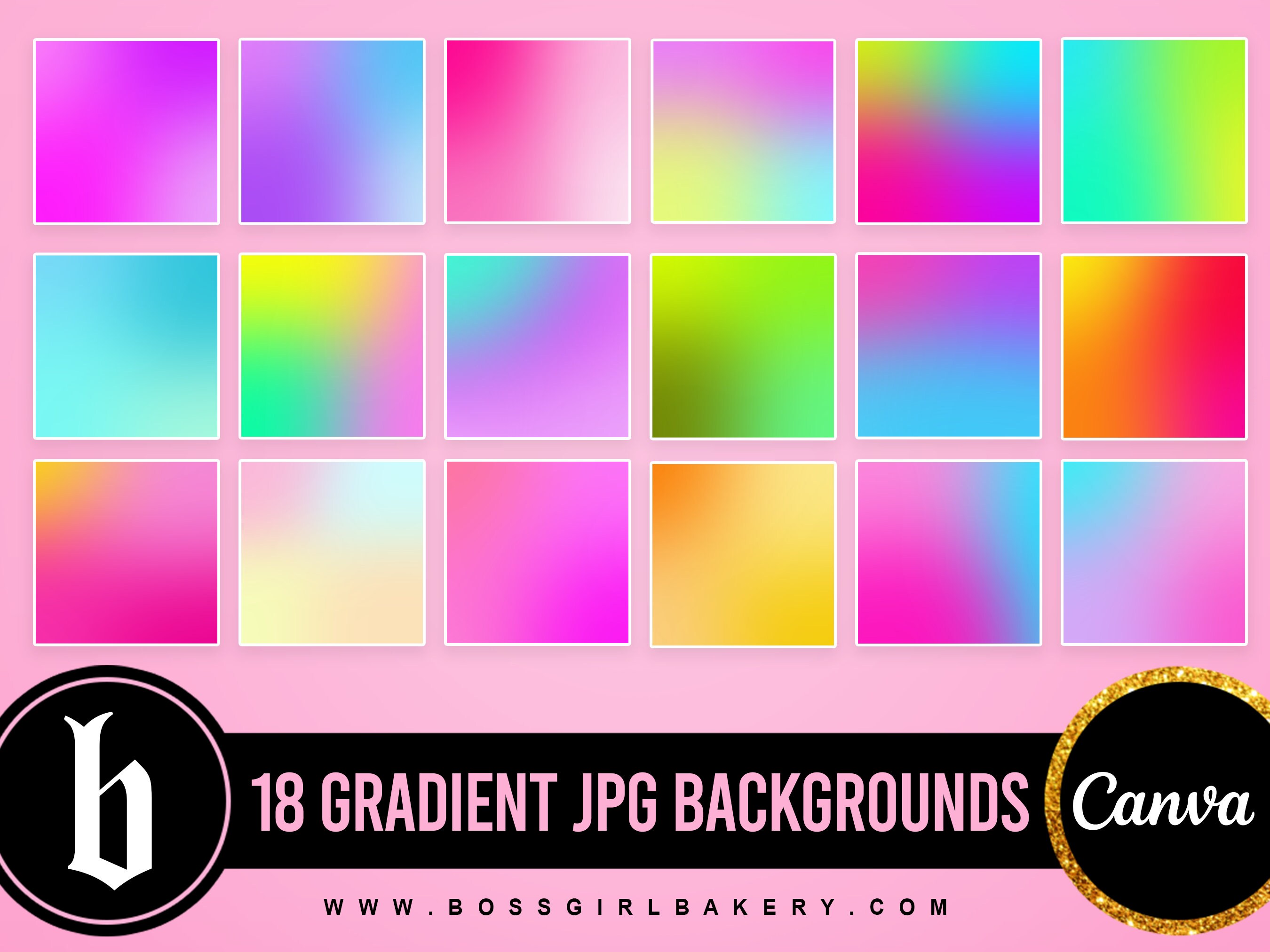 Gradient Backgrounds Digital Backgrounds Background Pack - Etsy
