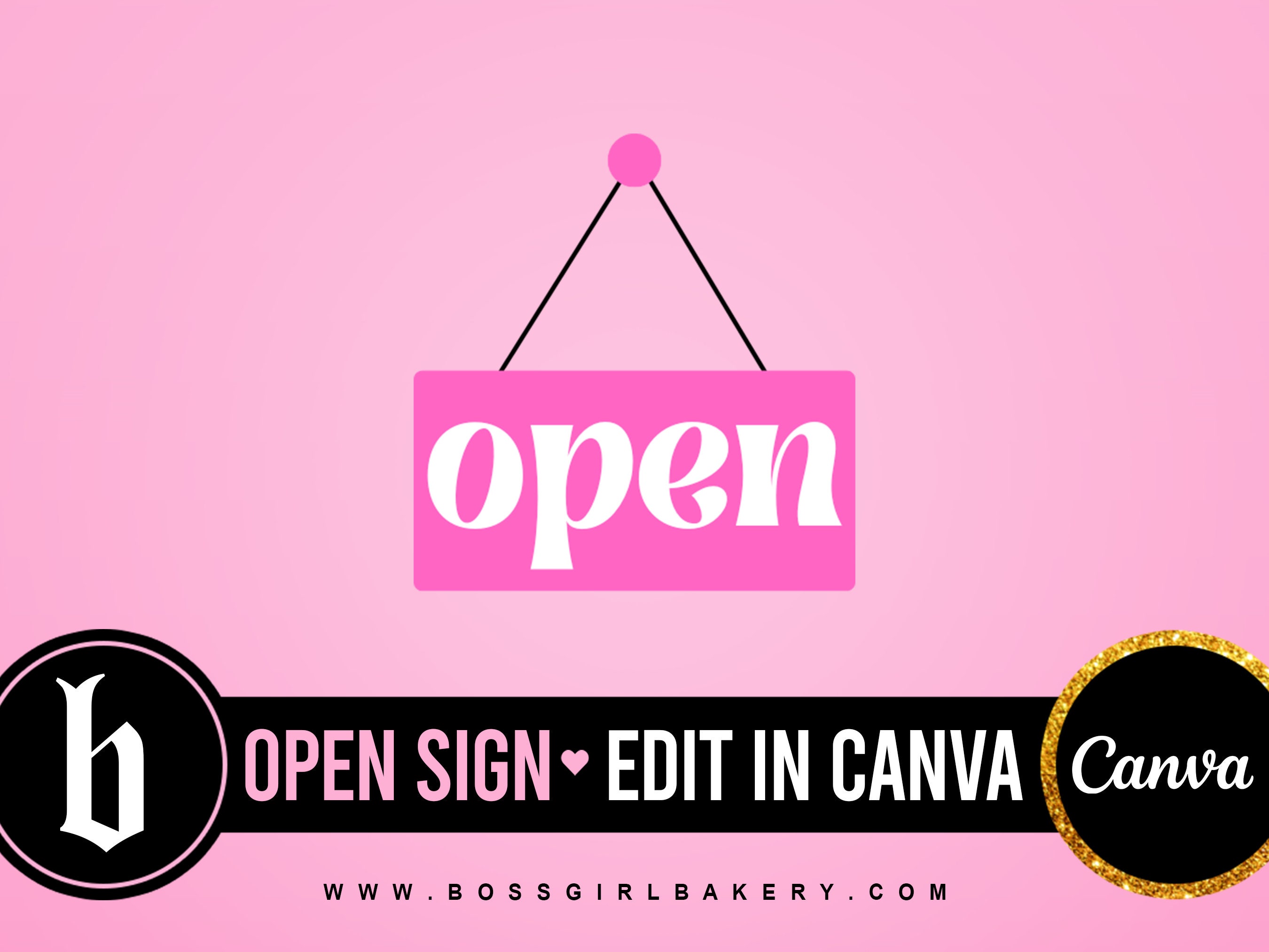 Canva Editable Template Open Sign PNG Social Media - Etsy
