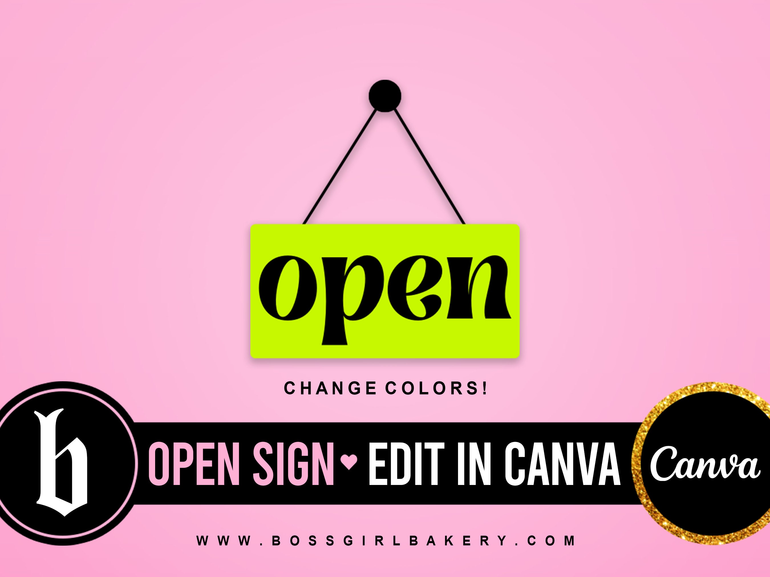 Canva Editable Template Open Sign PNG Social Media - Etsy