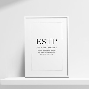 ESTP Printable Wall Art MBTI Printable Poster Myers-briggs Type ...