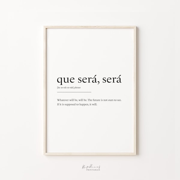 Que Sera Sera Print - Etsy UK