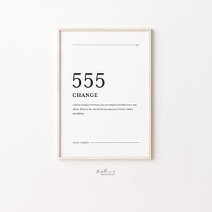 Angel Number 555 Printable Wall Art Divine Message Spiritual Message ...