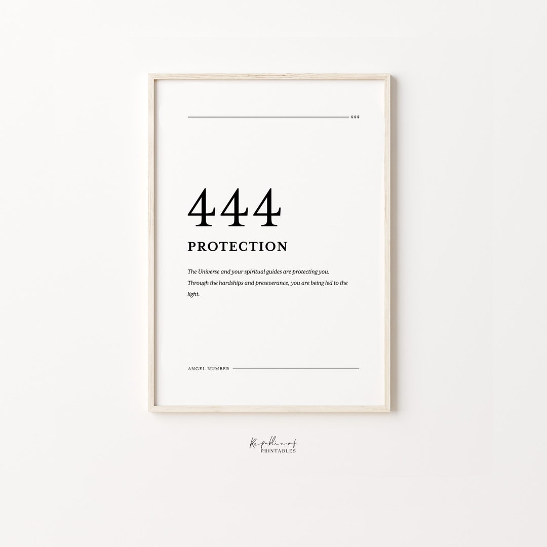 Angel Number 444 Printable Wall Art Divine Message - Etsy