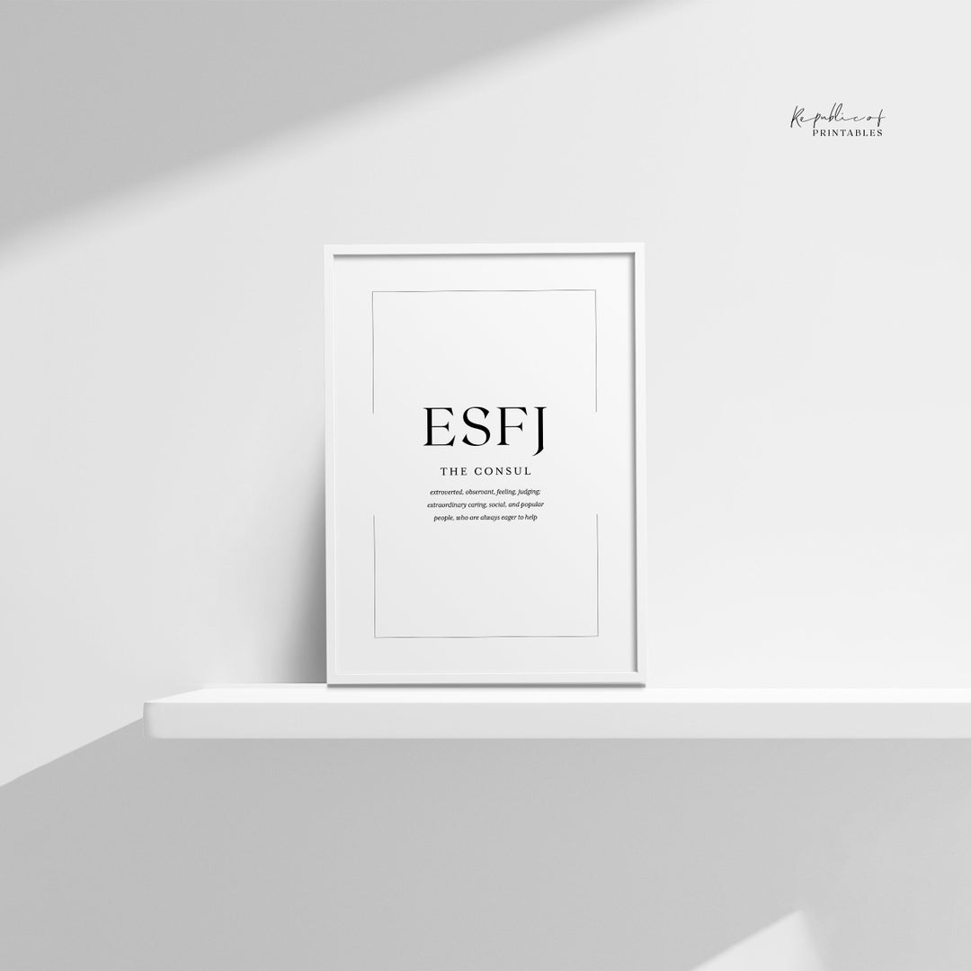 ESFJ Printable Wall Art MBTI Printable Poster Myers-briggs Type ...